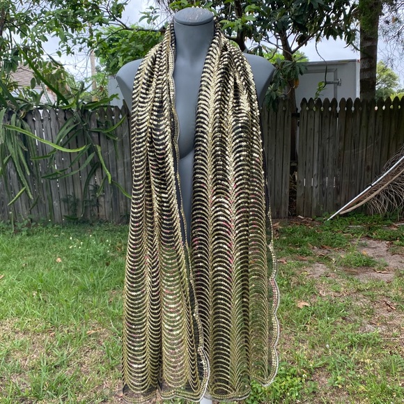 Cejon | Accessories | Cejon Sequin Tulle Evening Wrap Scarf | Poshmark